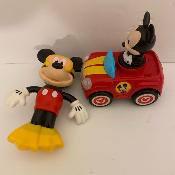 Toys | Vintage Mickey Mouse Push And Go Plus Flapping Mikey Combo ...